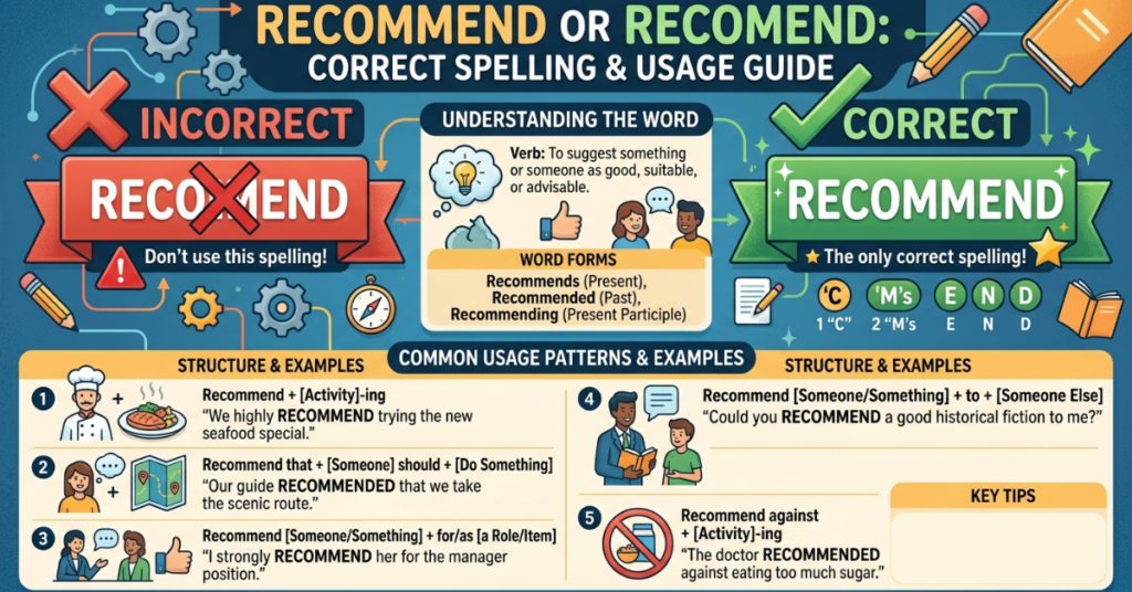 Recomend or Recommend: Correct Spelling & Usage Guide